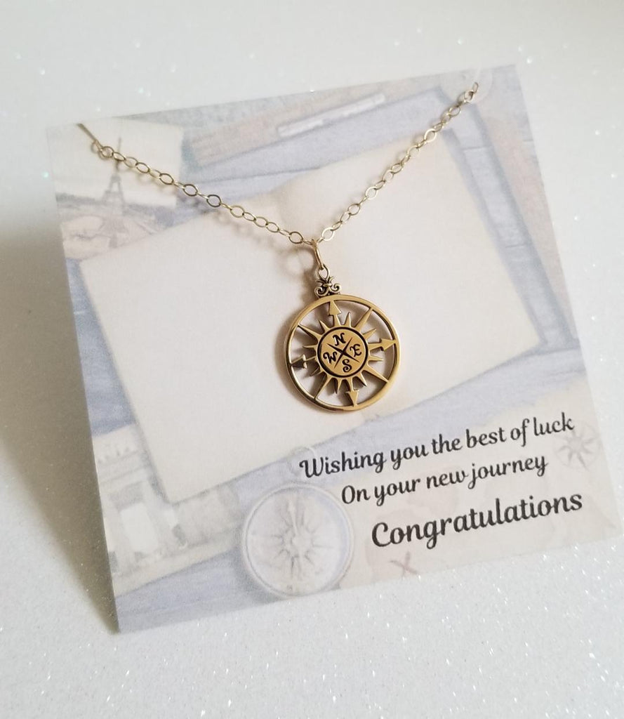 Graduation Gift, Gold Compass Necklace – Fabulous Creations Jewelry
