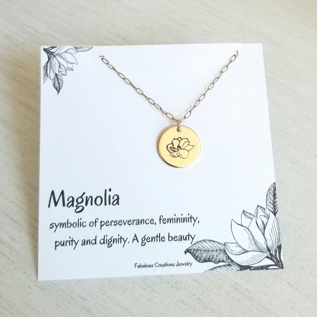 Dainty Magnolia Necklace, Sterling Silver or Gold – Fabulous Creations ...